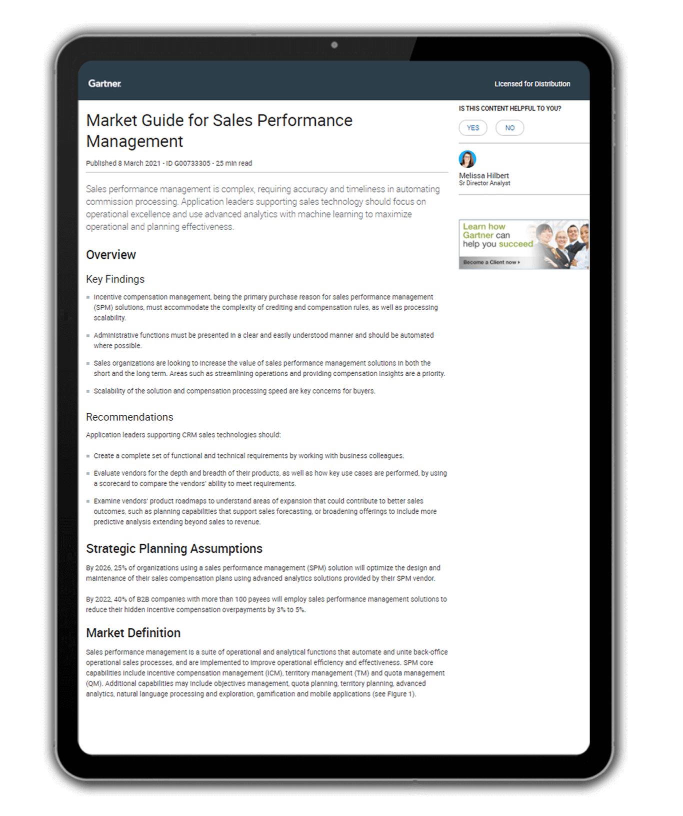 Blitz recognized in Gartner's Guide for Sales Performance Management